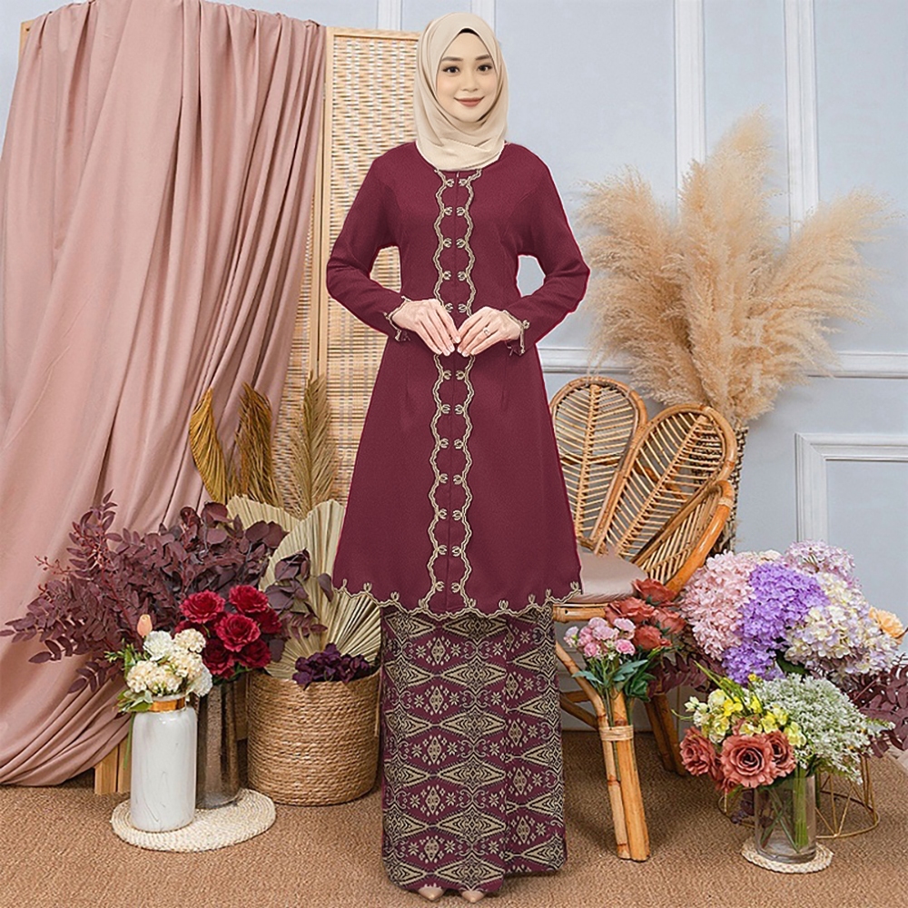 Baju Kurung Muslimah Moden sulam raya KEBAYA NIKAH/TUNANG zip down ...