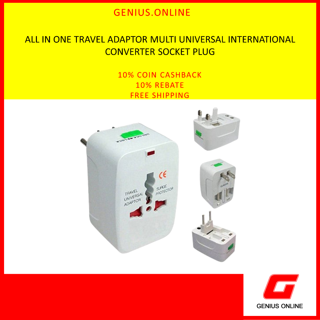 Genius Online All In One Travel Adaptor Multi Universal International ...