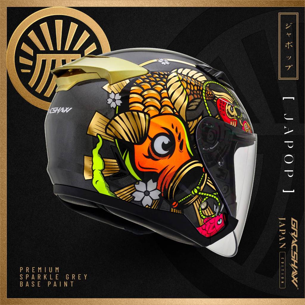 Gracshaw G535 Gennex Japan Edition Japop Design Open Face Helmet ...