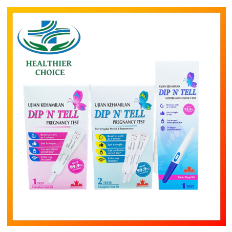 Dip N Tell Pregnancy Test Kit Dip Card (1's/2's) Midstream One Step Kit ...