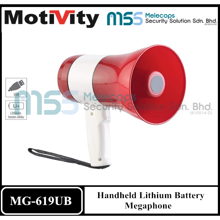 MOTIVITY MG-619UB 30W Handheld Lithium Battery Megaphone | Shopee Malaysia