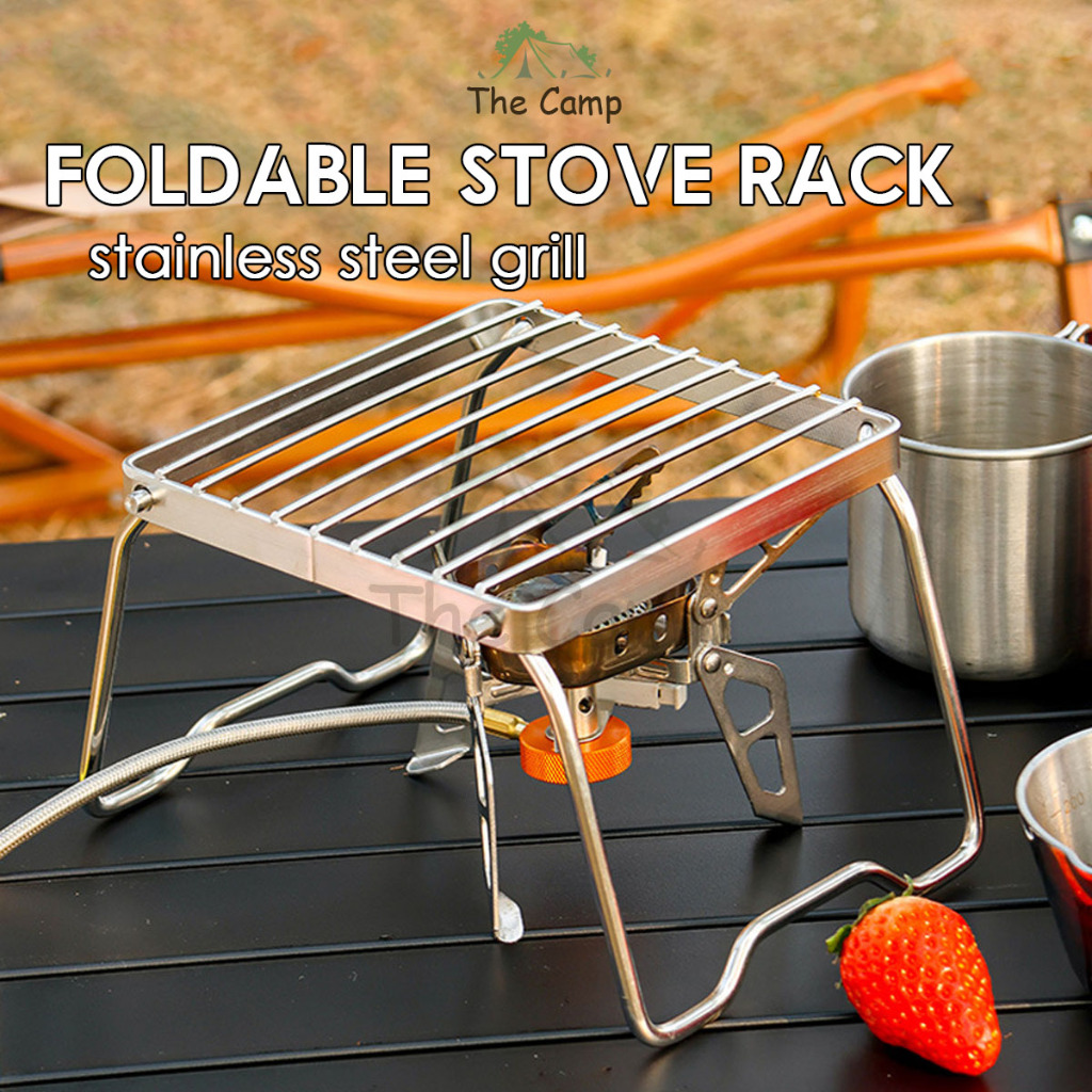 Foldable Grill Rack for Stove Stainless Steel Camping Outdoor Cooking ...