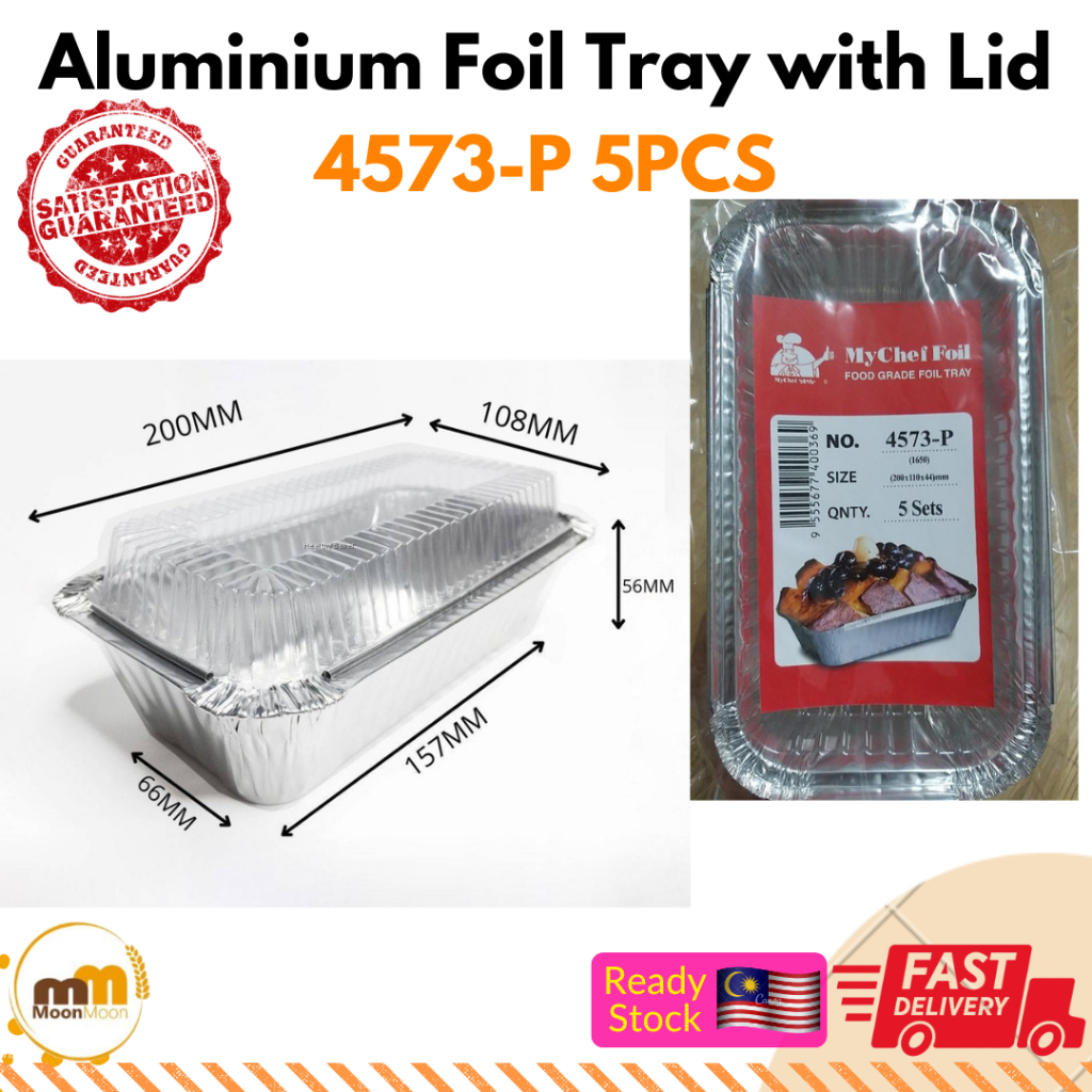 4573-P Aluminium Foil Tray with Clear Lid (5sets) Petak My Chef Foil Tray 4573-P | Shopee Malaysia
