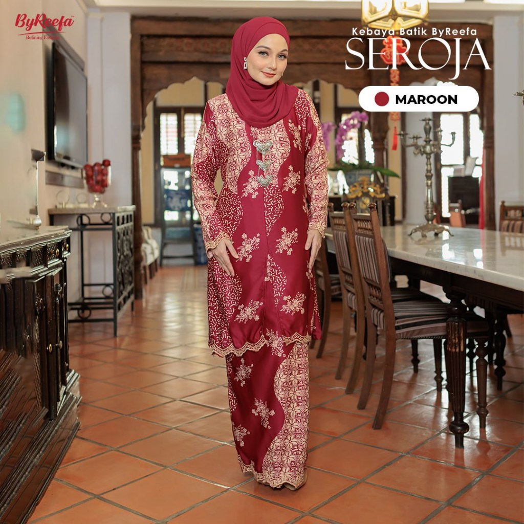 [Raya 2024] Kebaya Batik SEROJA ByReefa Collection | Material Sutera ...