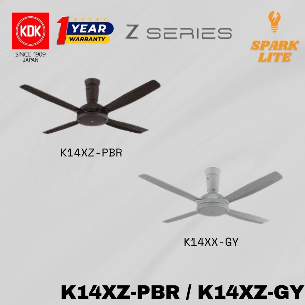 KDK K14XZ-GY K14XZ-PBR 56” 4 Blades Remote Control Ceiling Fan / Kipas ...