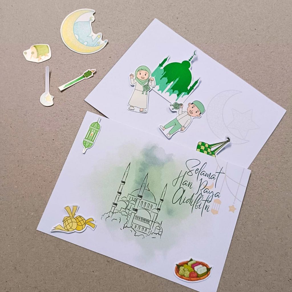 DIY/handmade selamat hari raya aidilfitri Card, Postcard, Greeting Card ...