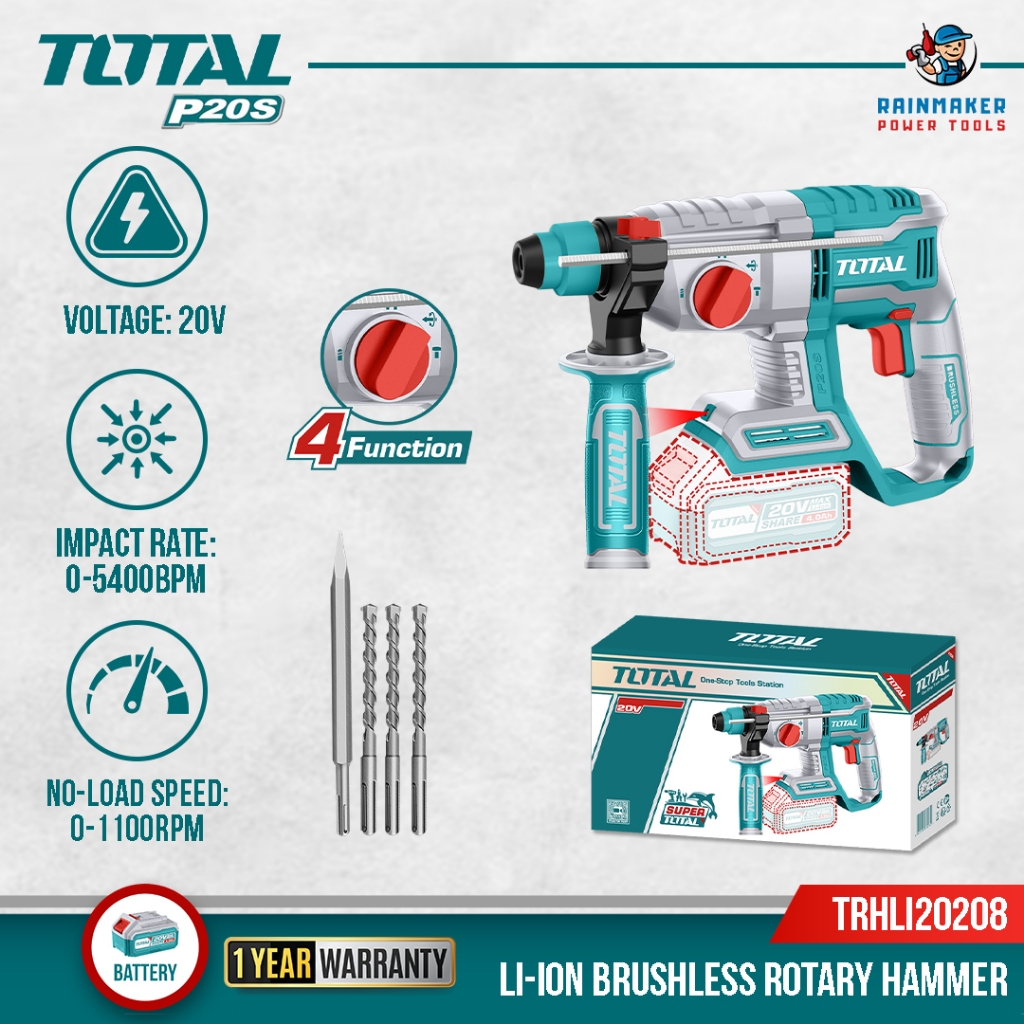 Lithium-Ion rotary hammer (Brushless) ( Voltage: 20V, No-load speed: 0 ...