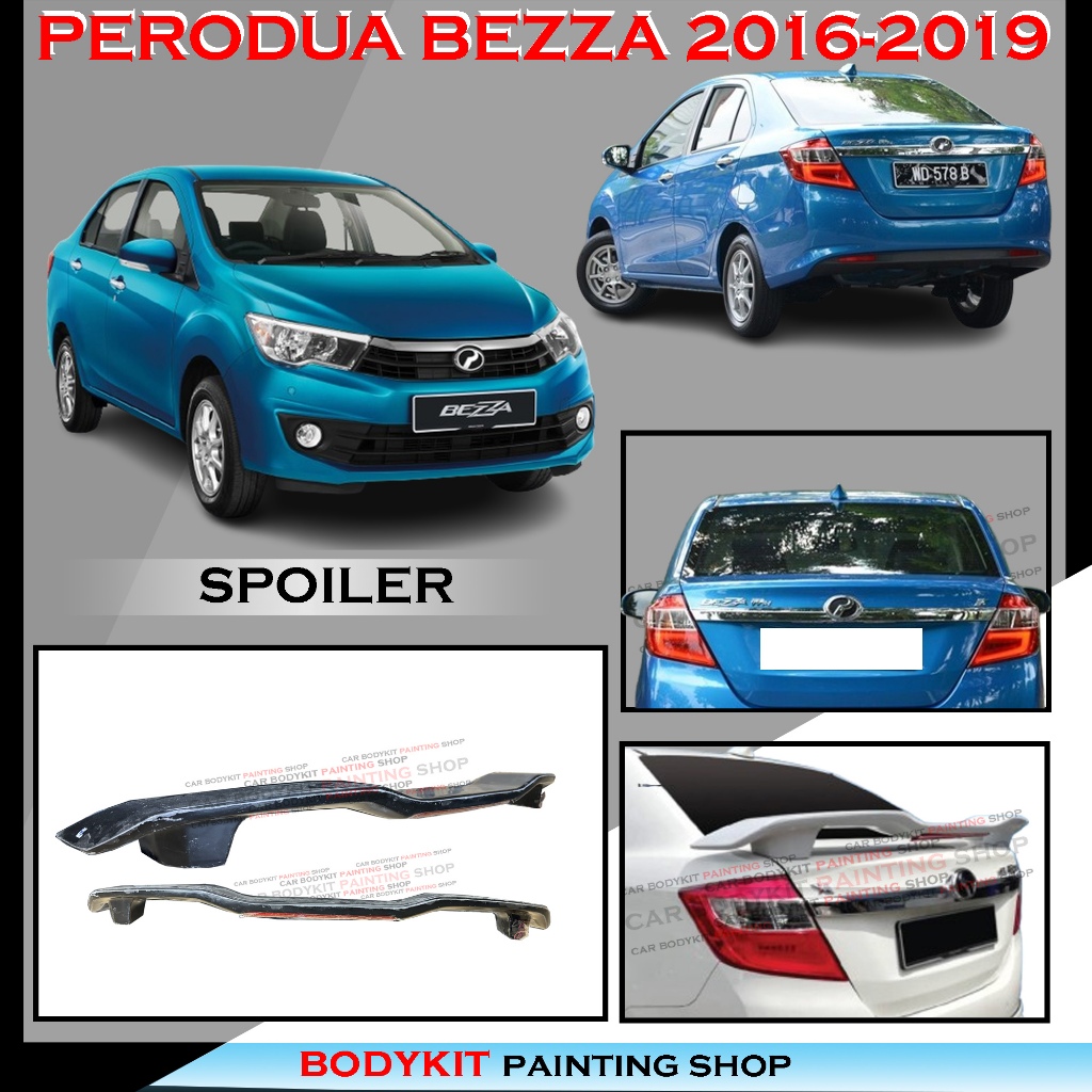 PERODUA BEZZA 2016-2023 MDL-V2 STYLE REAR TRUNK SPOILER LIP WITH LED ...
