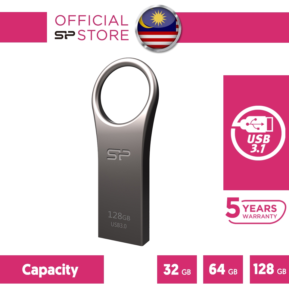 Silicon Power USB 3.0/3.1 Gen1 32GB / 64GB / 128GB Jewel J80 USB Flash ...