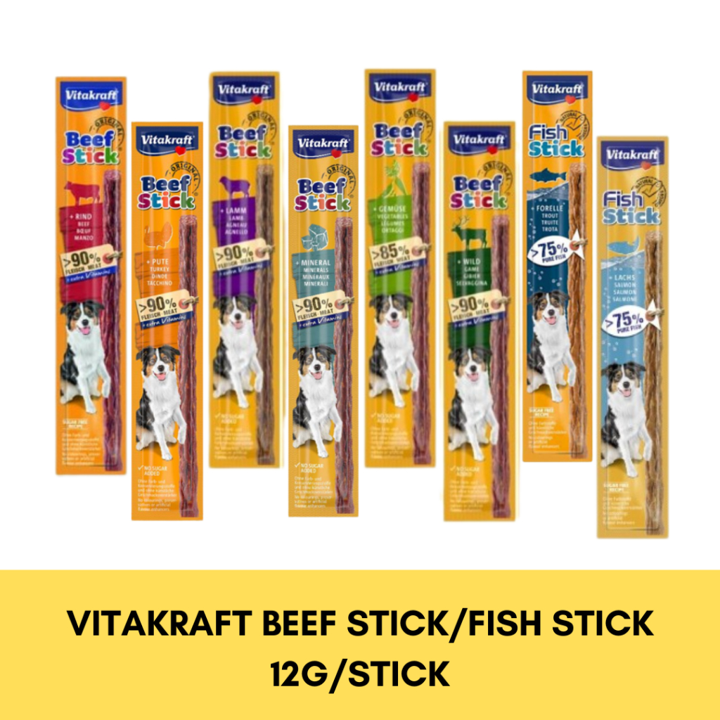 Wiggle Jiggle Vitakraft Beef Stick / Fish stick 12g/stick Dog snacks ...