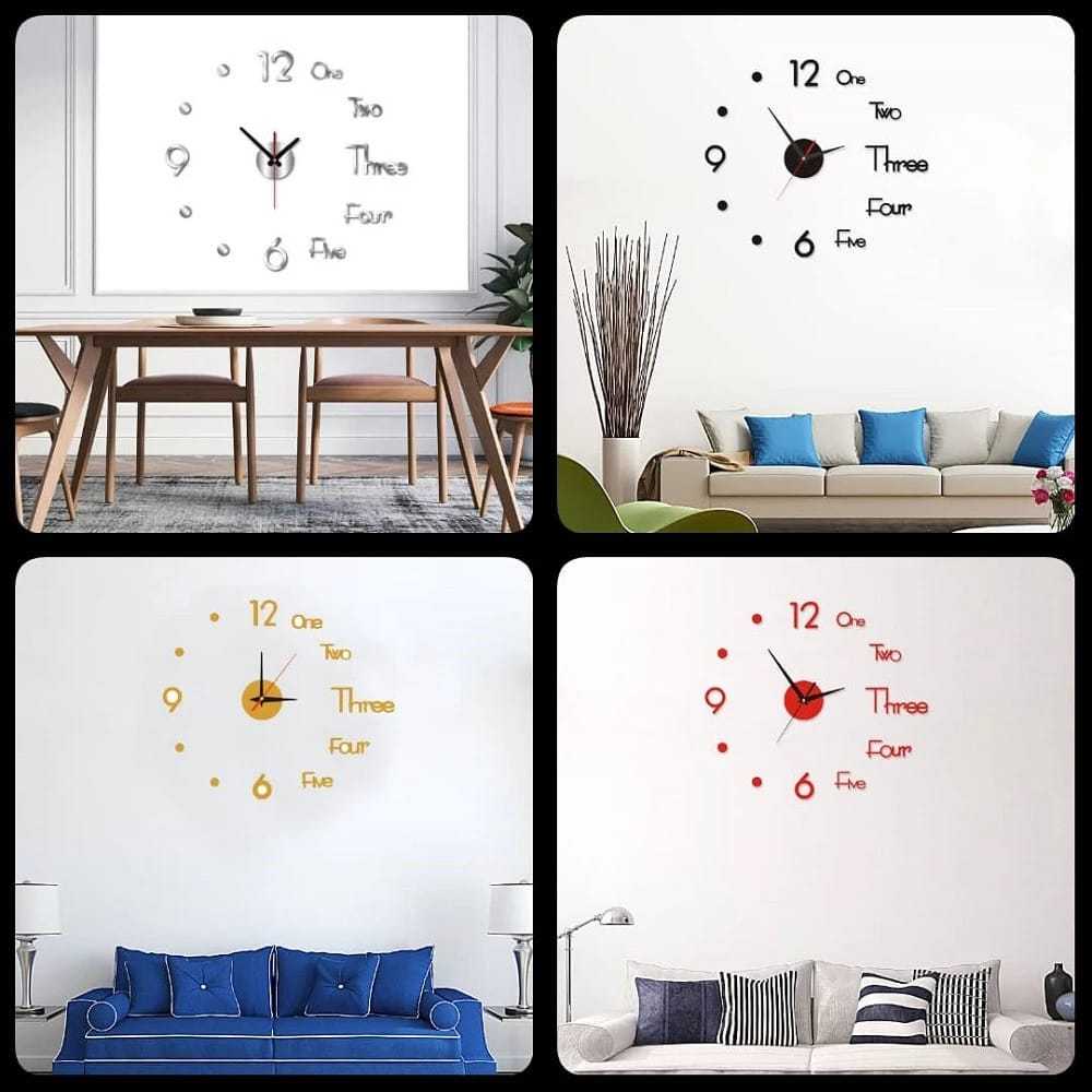 Mirror Surface Wall DIY Clocks New Modern 3D Clock Home Decoration ...