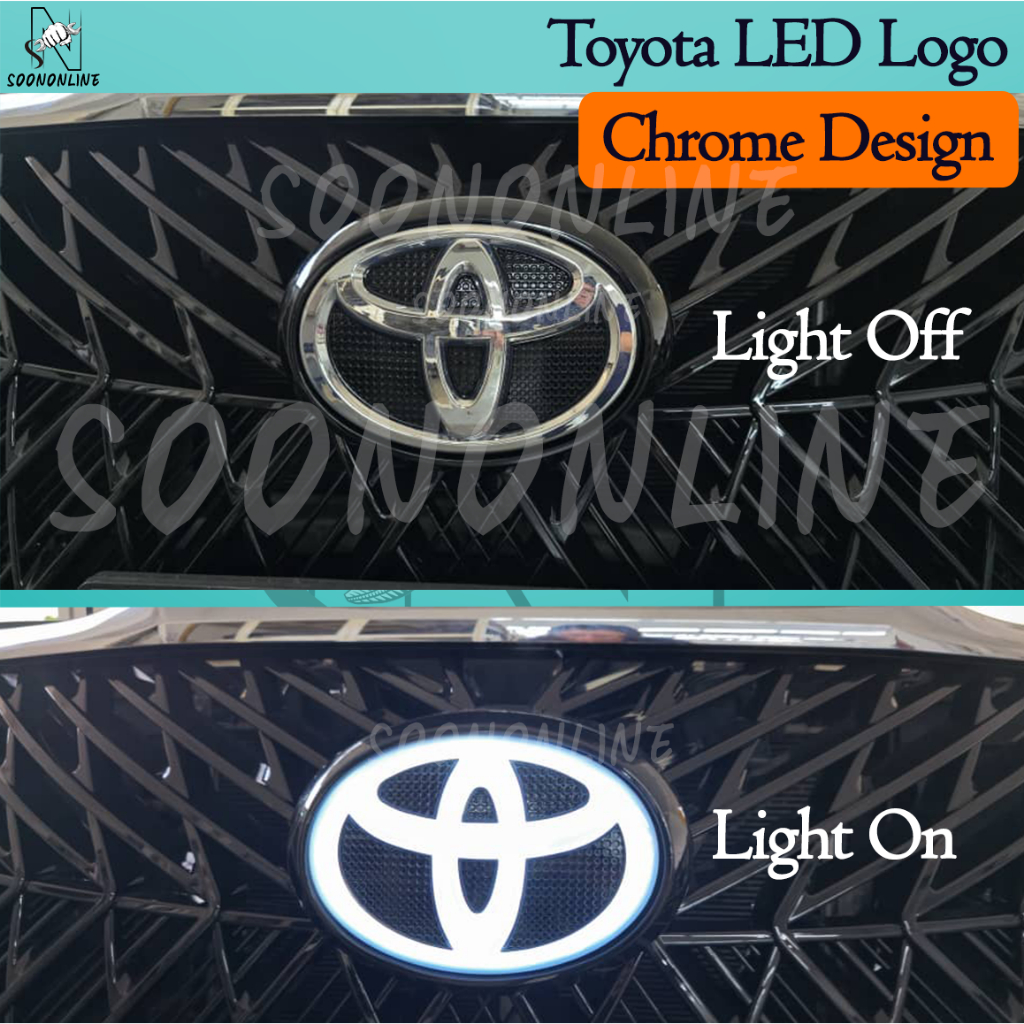 Toyota Front Grill Led Logo Emblem 5D/ Toyota EL Light kit/ Toyota LED ...