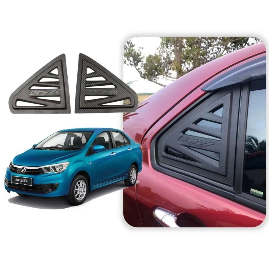 Perodua Bezza Carbon Window Cover Rear Side Mirror Cermin Kecil Sun ...