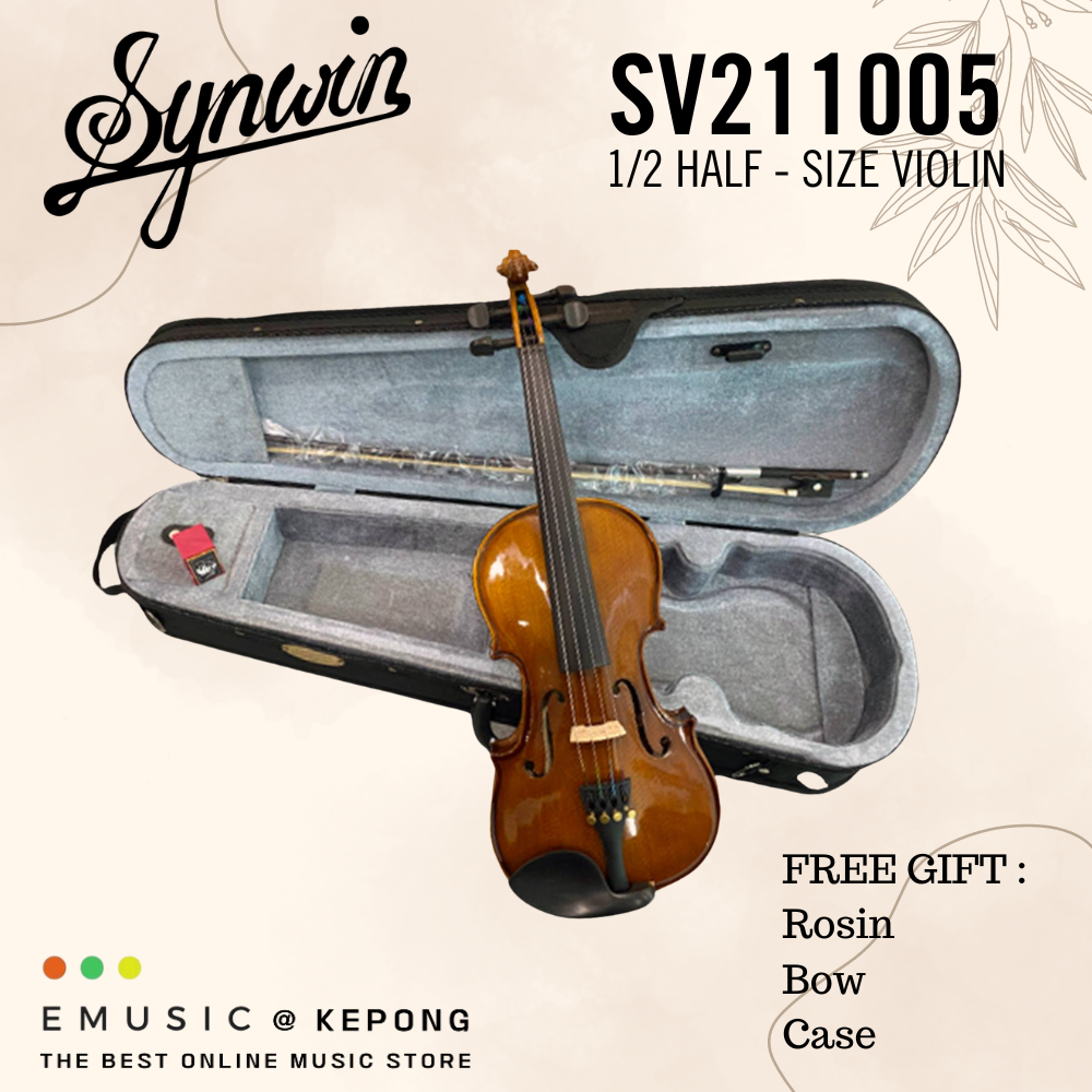 Synwin SV211005 1/2 Half Size Student Violin Outfit (SV1005) | Shopee ...