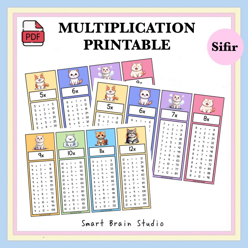 PDF MULTIPLICATION PRINTABLE | CARTA SIFIR | CAT DESIGN | Shopee Malaysia