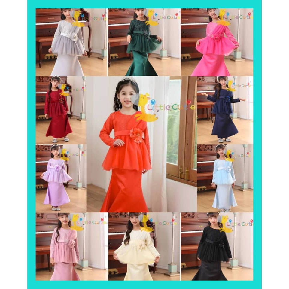 Little Cutie BK82 Baju Raya 2024 Moden Budak Perempuan Baju Kurung ...