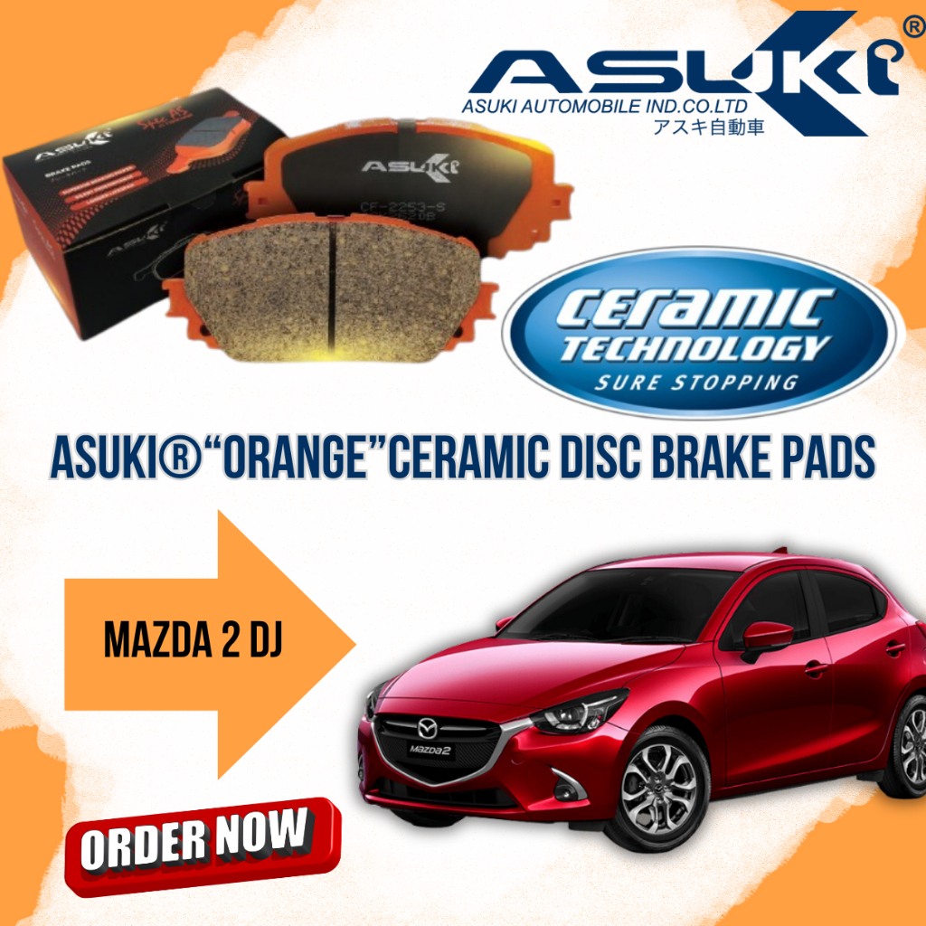 Mazda 2 2014 Demio DJ Model Skyactiv - ASUKI *Ceramic* Brake Pad ...