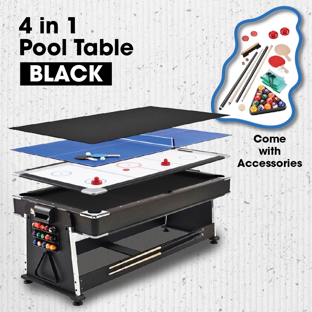 Pool Table 4 in 1 Meja pool tennis Ping pong Air hockey Desk top hoki ...