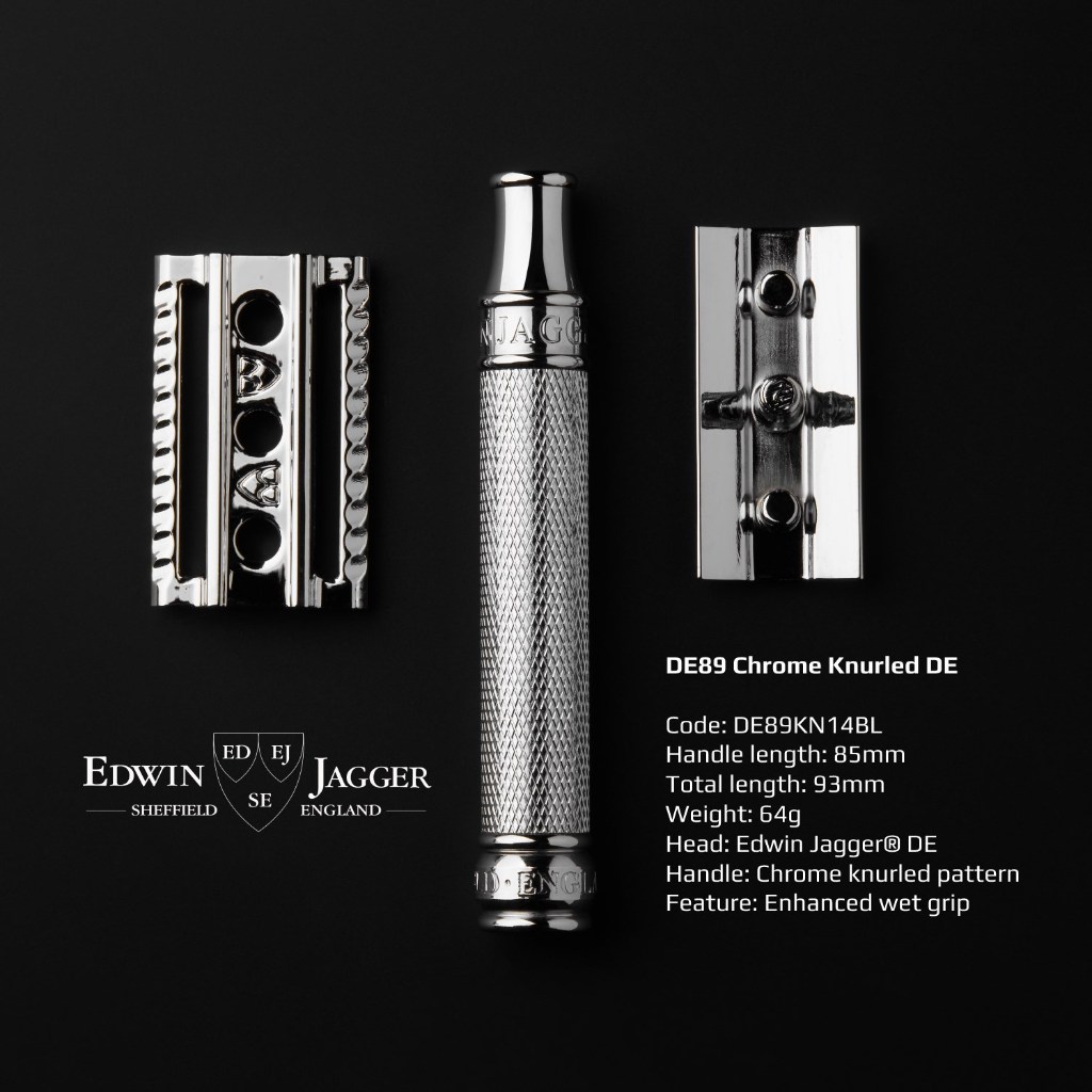 Edwin Jagger DE89 Chrome Knurled DE Safety Razor (Closed Comb) | Shopee ...