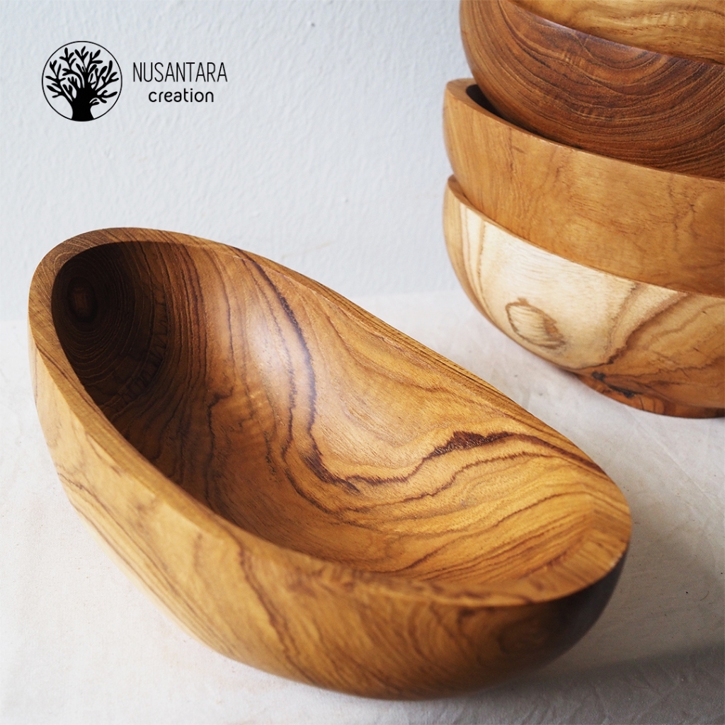 Mangkuk Bulan Kayu Jati | Moonbowl Teak Wood | Handcrafted Minimalist ...