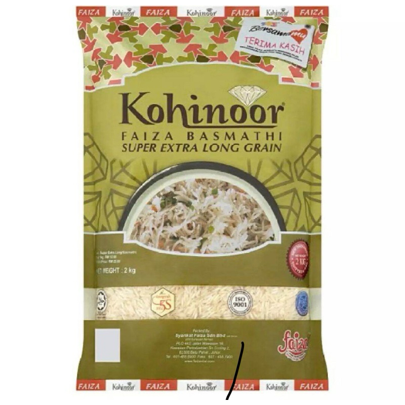 kohinoor Faiza basmathi / 2kg / basmathi / rice / beras | Shopee Malaysia