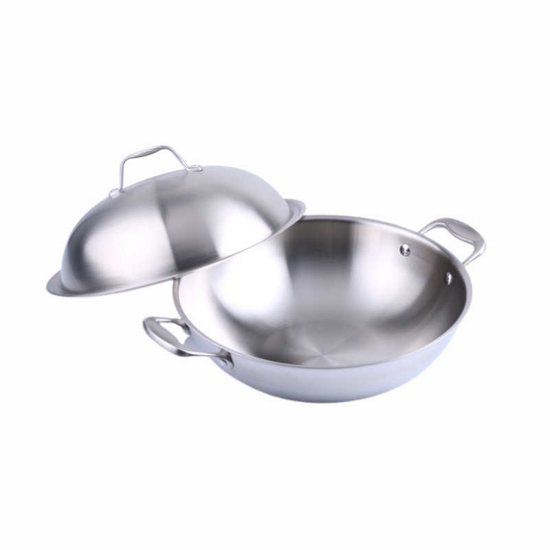 BATHKITCHZ Fully SUS 304 Wok 38/42/45cm Wok Kitchenware Solid 304 ...