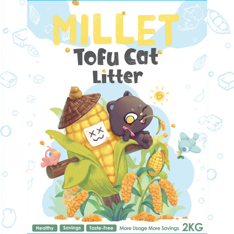 KAWANKU SOAR Natural millet tofu cat litter 6L/2KG pasir kucing jagung ...