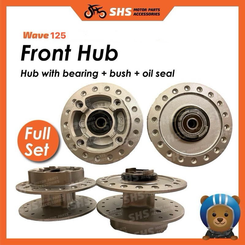 Front Hub / Hub Depan (FULL SET) / Wave 125/ Hub with bearing + bush ...