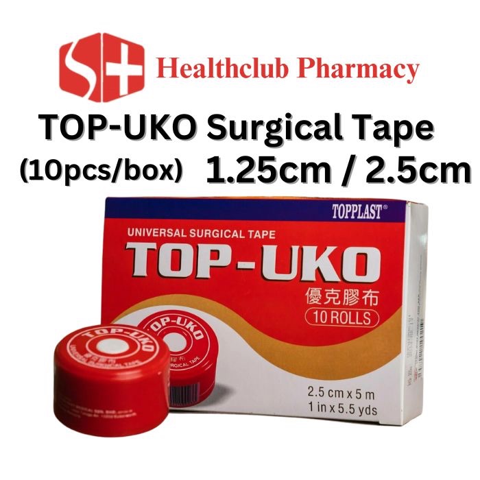 (FREE 2 ROLLS) TOP-UKO Universal Surgical Tape 1.25CM/2.5CM x 5M ...