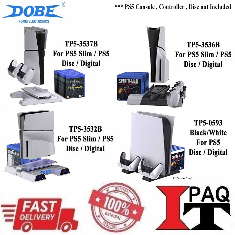 DOBE PS5 MULTIFUNCTIONAL COOLING STAND FOR PS5 / PS5 SLIM (TP5-3537B ...
