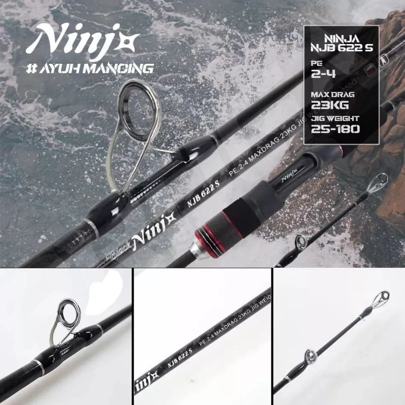 PROGA NINJA JIGGING ROD (BLACK & RED MODEL 2024) | Shopee Malaysia