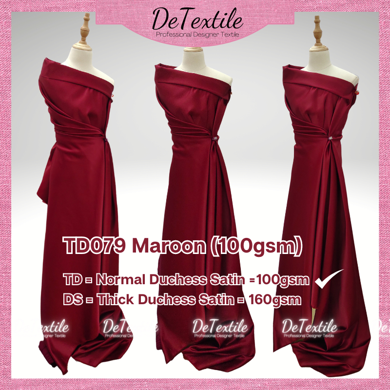 DeTextile Heavy Premium Duchess Satin Bridal Satin Fabric for Wedding ...