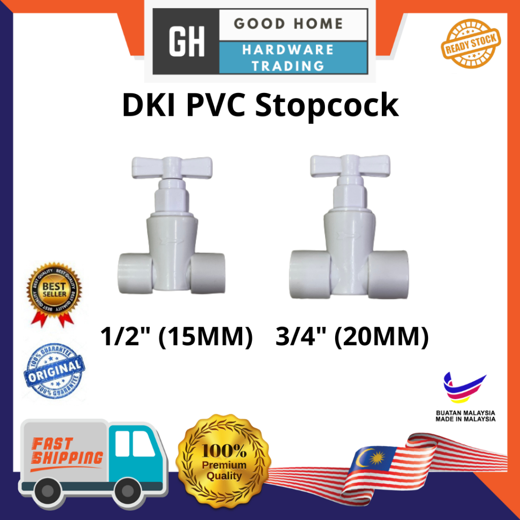 DKI 15MM / 20MM PVC Plastic Stop Cock Stop Valve | Shopee Malaysia