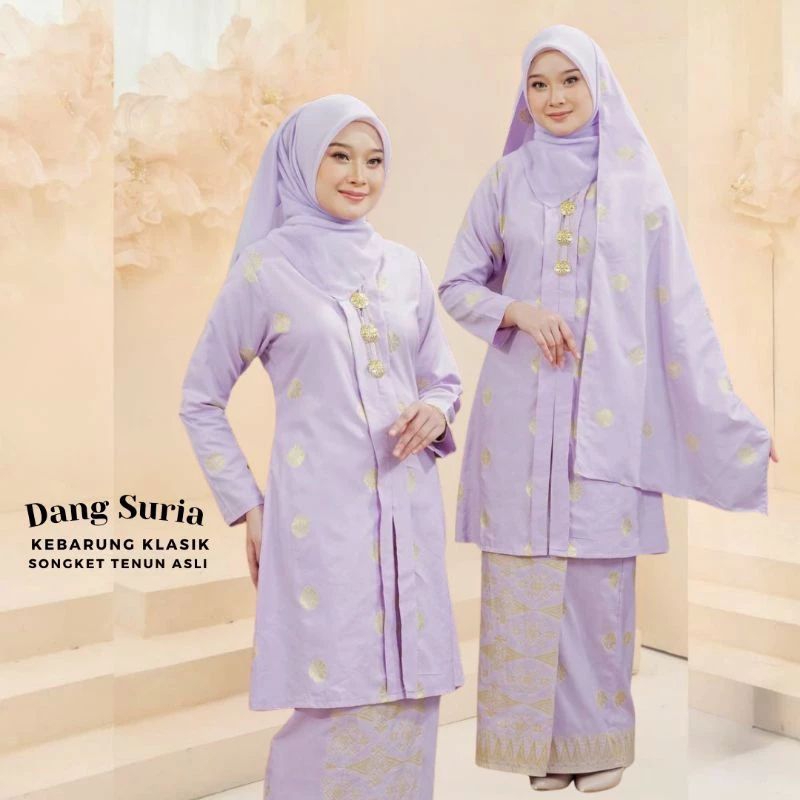 NEW BAJU KEBAYA KLASIK DANG SURIA KURUNG KEBAYA SONGKET TENUN ASLI ...