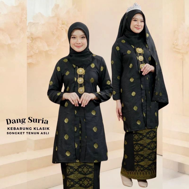 NEW BAJU KEBAYA KLASIK DANG SURIA KURUNG KEBAYA SONGKET TENUN ASLI PLUSSIZE/READYSTOCK SONGKET ...