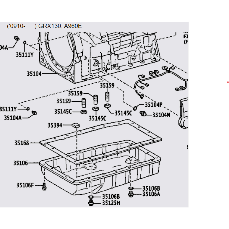 Original Mark X Gear Box Oil Pan, Auto Filter and Gasket GRX130 35106 ...