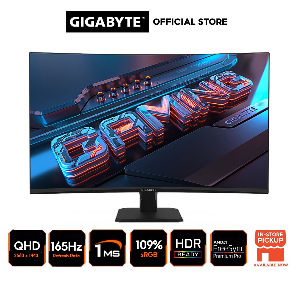 GIGABYTE GS32QC 31.5" CURVED GAMING MONITOR ( 31.5" VA 1500R / QHD / OC ...