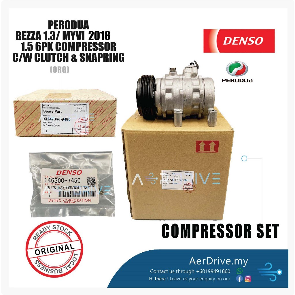DENSO BEZZA 1.3/ MYVI 2018 1.5 6PK COMPRESSOR (ORG) 5050+9480+7450 | Shopee Malaysia