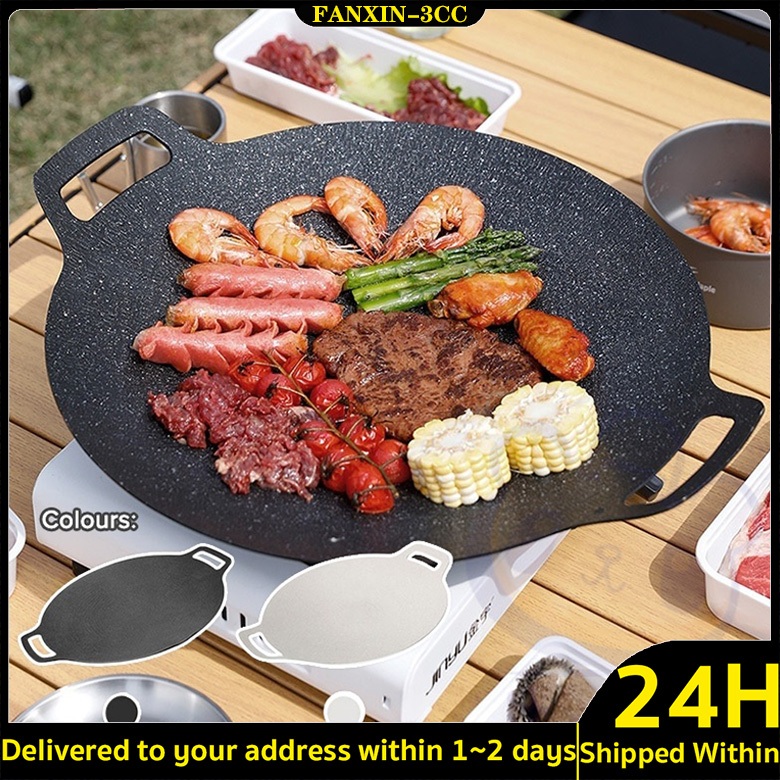 Camping Grill Pan Griddle Grill Pan Outdoor Camping BBQ Stove Korean ...