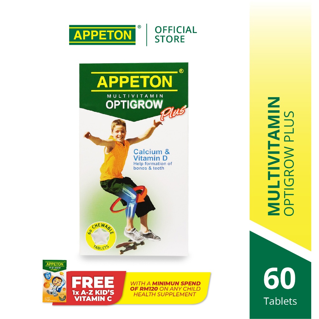 APPETON Multivitamin Optigrow Plus Chewable Tablet for Optimum Growth ...