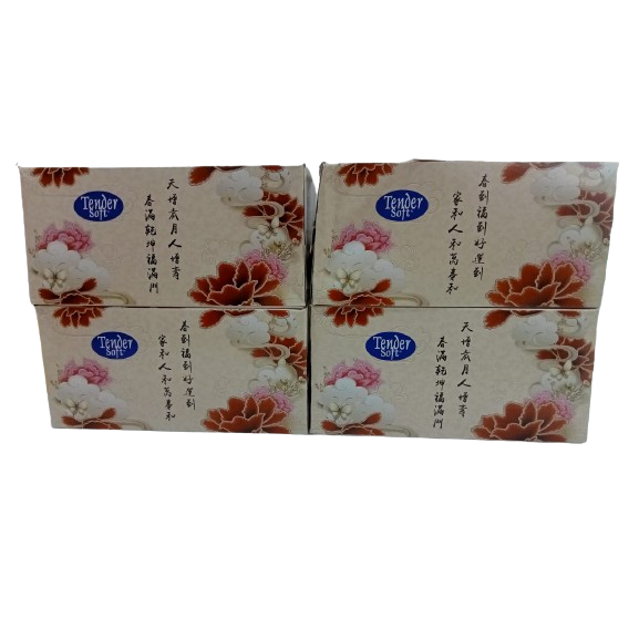 Tissue tender soft facial tissue 100% pure pulp 130's x 3plyx4box per ...