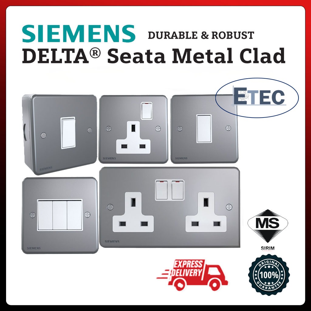 SIEMENS DELTA® Seata Durable & Robust Metal Clad Switch Socket [ Sirim ...