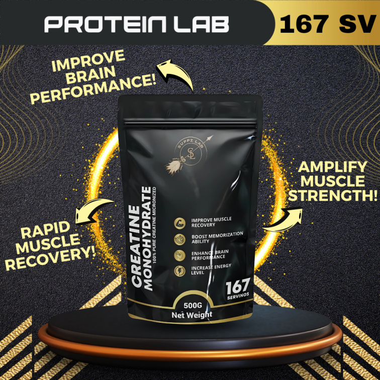 Suppz Lab 100% Micronized Creatine Monohydrate for Muscle Recovery and ...