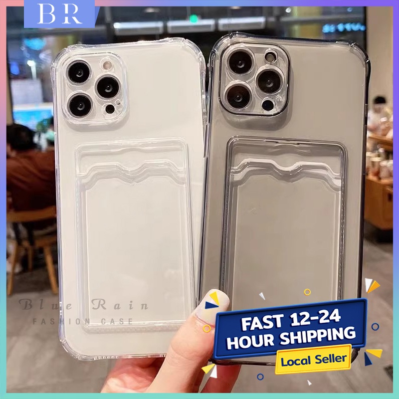 Transparent Casing Card holder For iphone 16 15 14 13 12 11 Pro Max ...