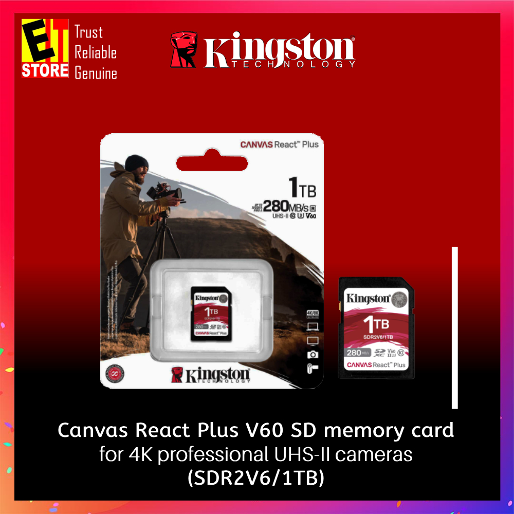 Kingston Canvas React Plus V60 SD memory card - 1TB | Shopee Malaysia
