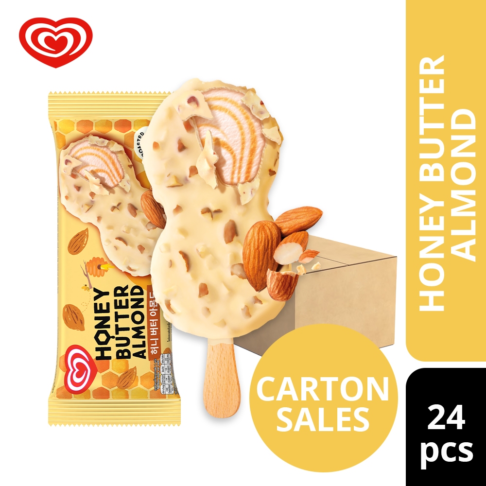 [CARTON SALES] Wall's Honey Butter Almond Ice Cream (24pcs) | Shopee ...