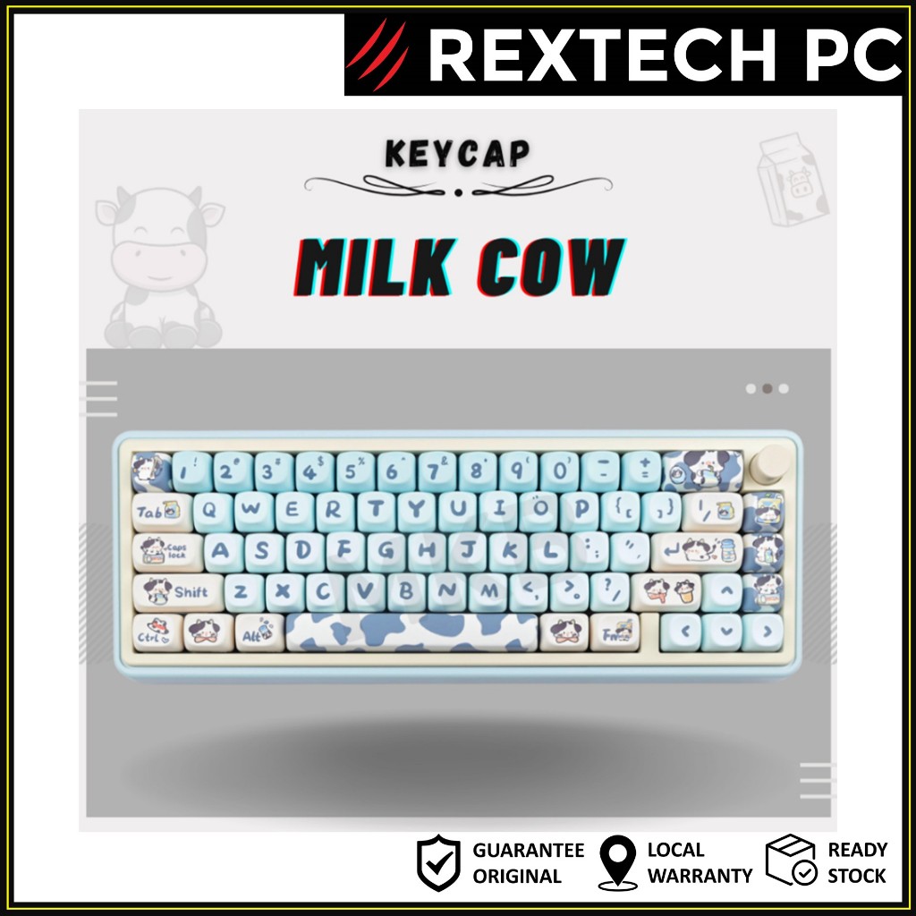 Milk Cow PBT MOA Profile Keycap Set for Mechanical Keyboard | Shopee ...