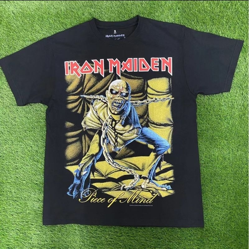 IRON MAIDEN PIECE OF MIND Made in Spain Premium Cotton Tee Rock Band ...