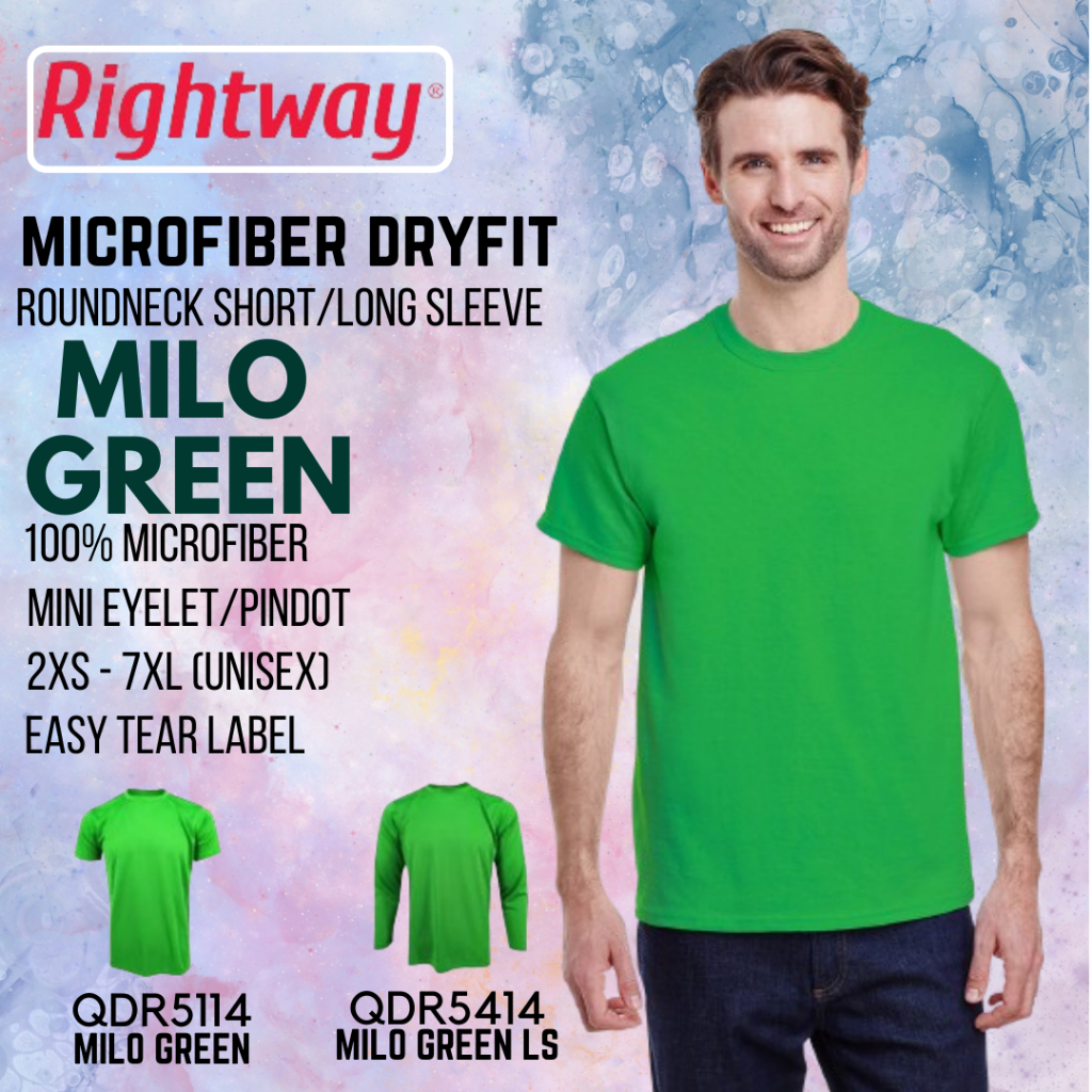 MILO GREEN HIJAU MICROFIBER DRYFIT LENGAN PENDEK DAN PANJANG UNISEX ...
