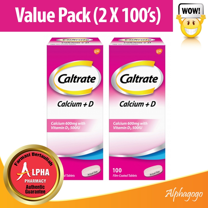 Caltrate 600+D Calcium Dietary Supplement with Vitamin D (60 Tablets ...